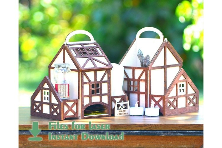 Tea house Box - Digital Files - DXF, SVG Pattern