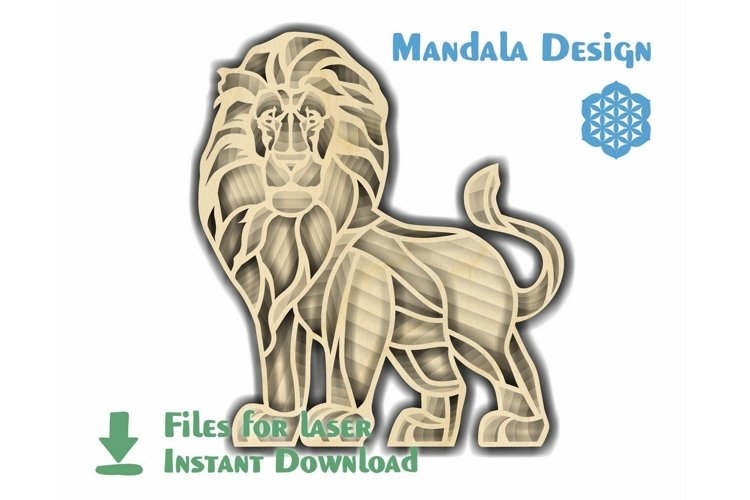 Lion Multilayer Mandala - Laser Files