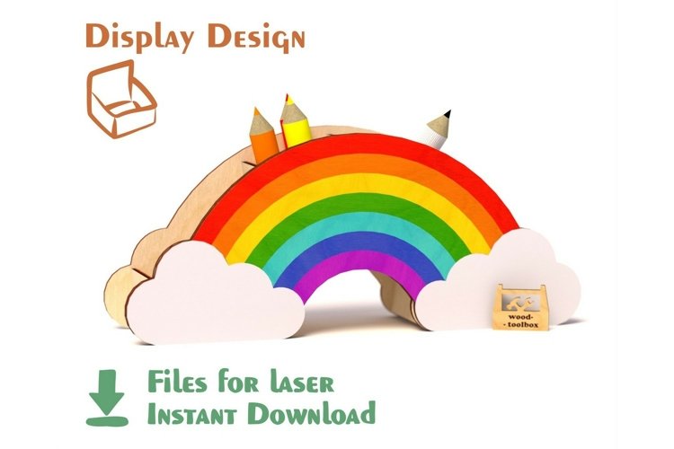 Rainbow Organizer - Vector cut files for wood stands