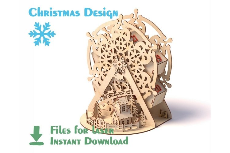 Christmas Candy Advent Wheel - Templates For Laser Cut