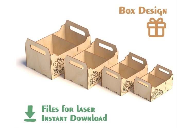 Elegant Container Laser Cut Files - SVG-DXF-PDF-Ai
