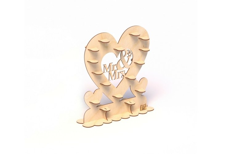 Heart Display - Laser Cut Files - SVG, DXF, PDF, AI formats