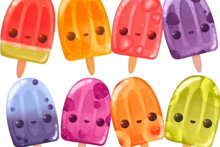 Cute ice cream clip art, kawaii desserts, food, summer, png