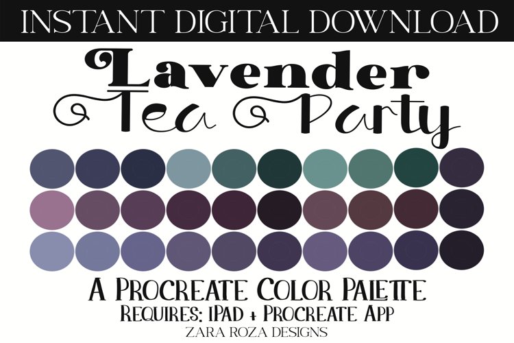 Lavender Tea Party - Retro Purple Procreate Color Palette