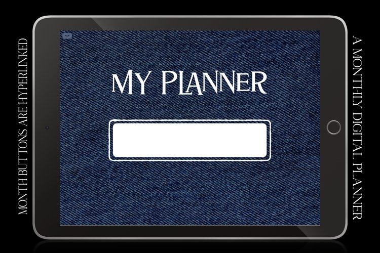 Retro Denim Monthly Undated Digital Planner iPad Calendar