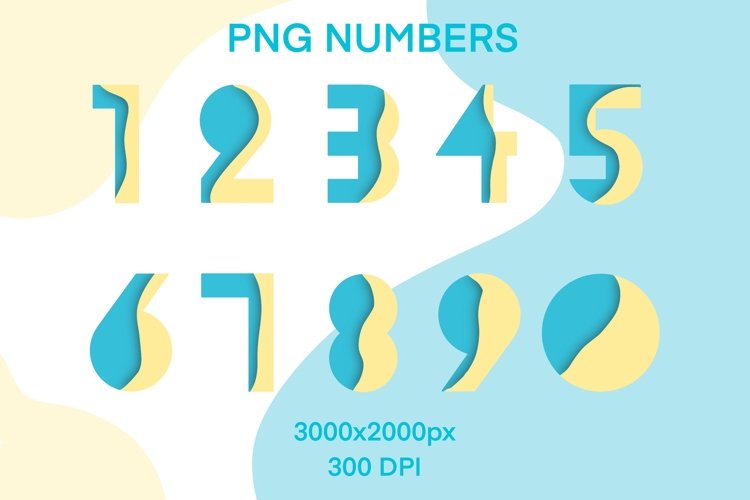 Blue and yellow numbers