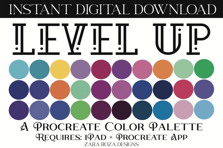 Level Up - Retro Bright Rainbow Procreate Color Palette