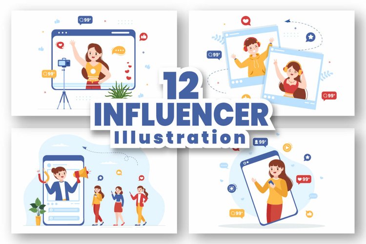 12 Celebrity Influencer Illustration (2268172)