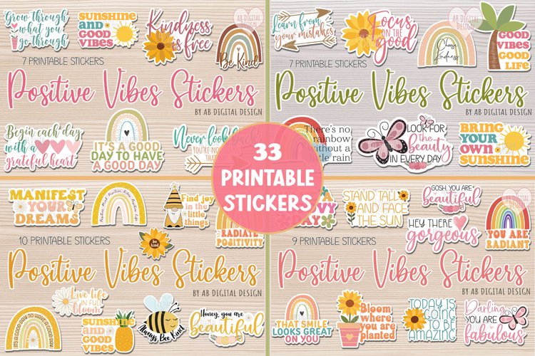 Inspirational Stickers, Kindness & Positivity Sticker Bundle