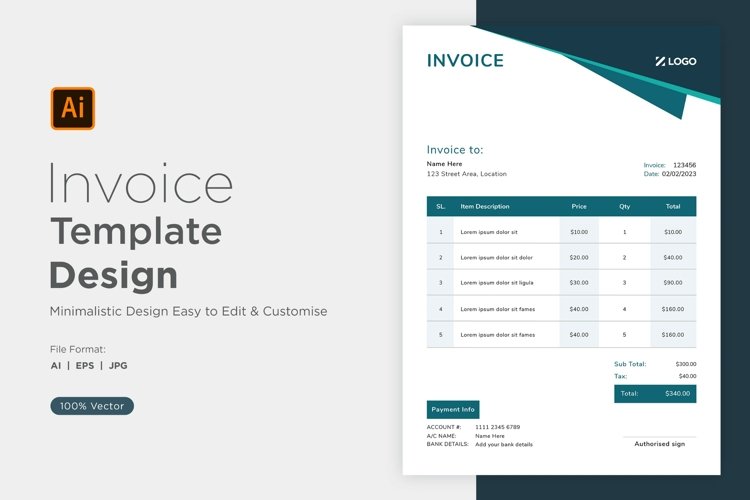 Corporate Invoice Template layout Design with (2473942)