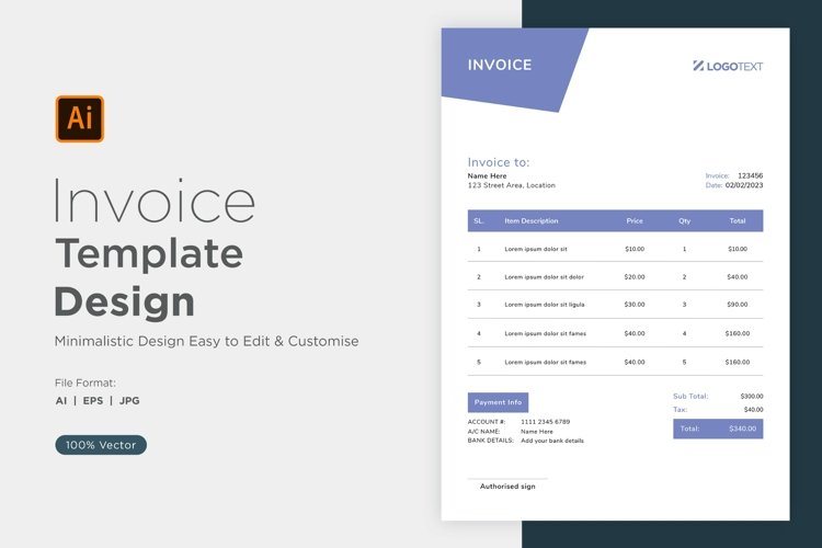 Corporate Invoice Template layout Design with (2473958)