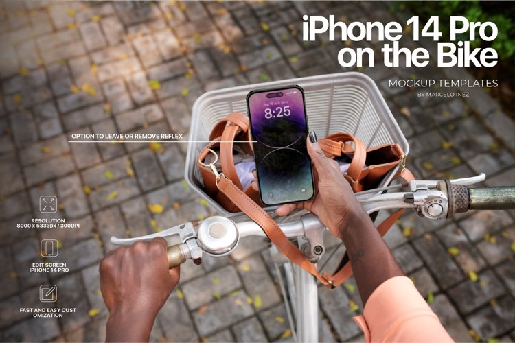 iPhone 14 Pro on the Bike Mockup