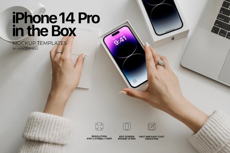 iPhone 14 Pro in the Box Mockup