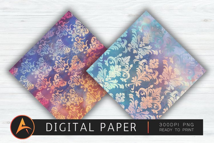 Iridescent Damask Digital Paper