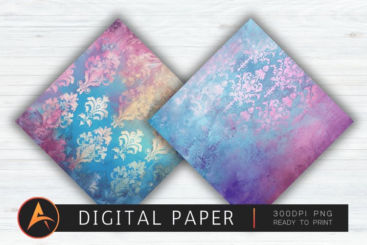 Iridescent Damask Digital Paper