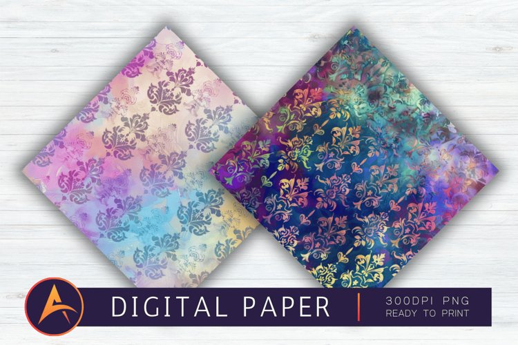 Iridescent Damask Digital Paper