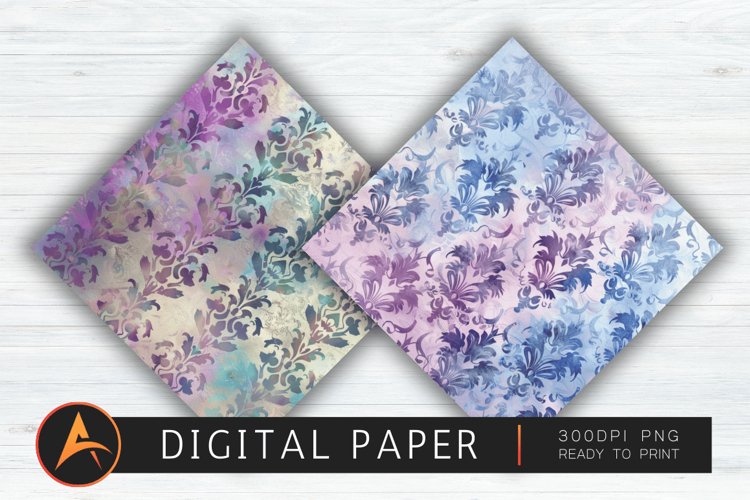Iridescent Damask Digital Paper