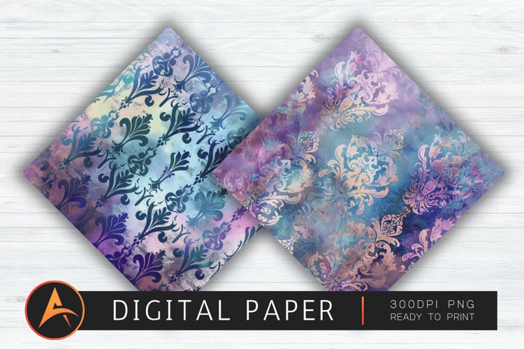 Iridescent Damask Digital Paper