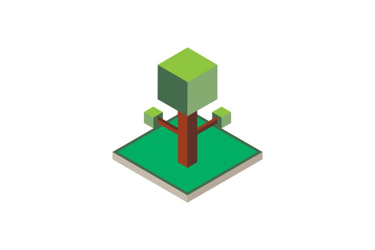 Isometric green tree park concept design template