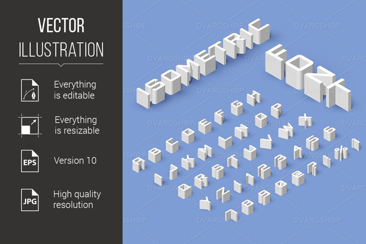 Isometric Font Set