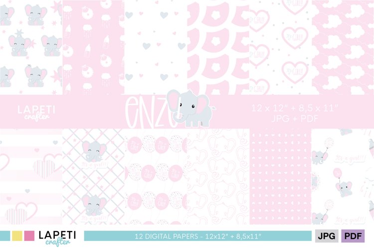 It's a Girl Gender Revealing Digital Paper