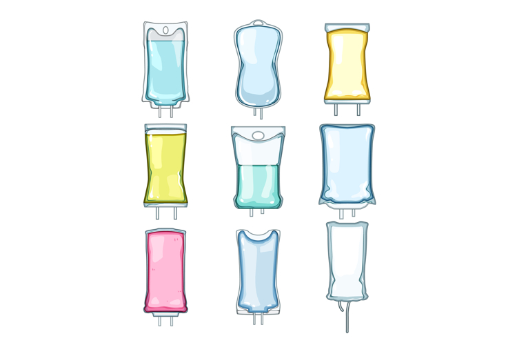 iv drip bag set cartoon (6566308)