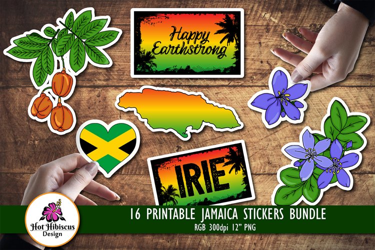 Jamaica Flag Stickers | Rasta Jamaica Digital Stickers Pack
