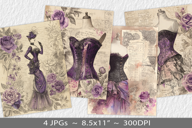 Letter paper junk journal backgrounds (6046532)