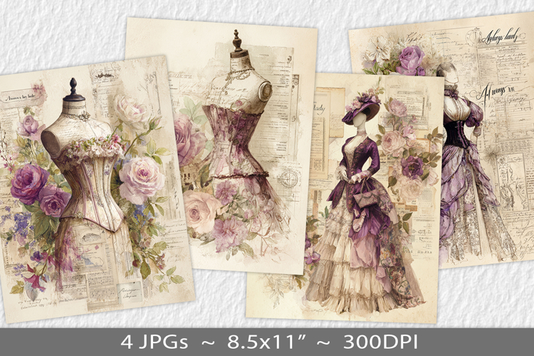 Letter paper junk journal backgrounds (6046546)