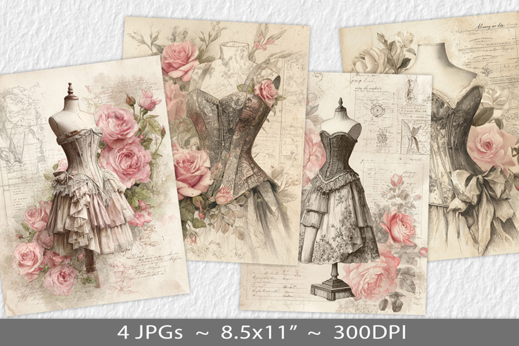 Letter paper junk journal backgrounds (6046547)