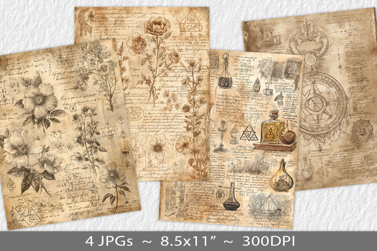 Letter paper junk journal backgrounds (6073318)