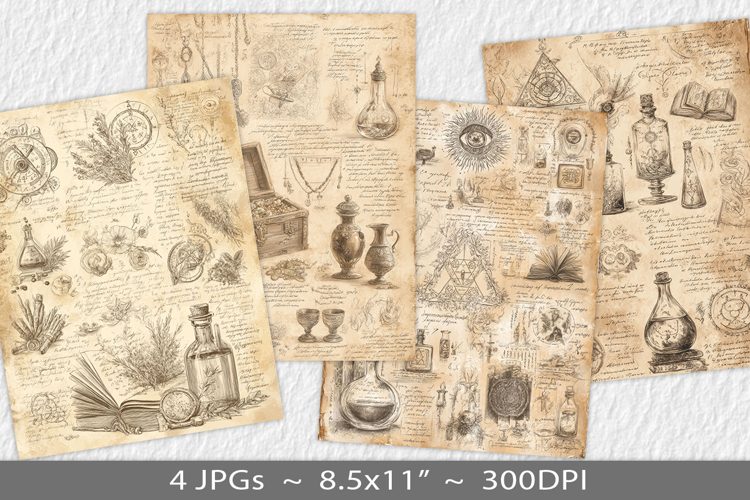 Letter paper junk journal backgrounds (6073321)