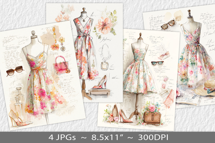 Letter paper junk journal backgrounds (6073789)