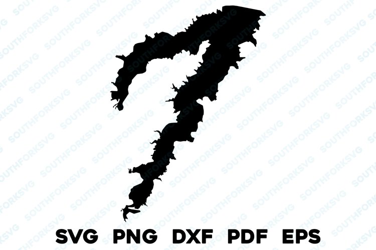 Joe Pool Lake Texas Map Silhouettes Shape Design