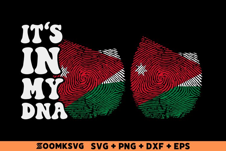 It's in my DNA Jordan Flag Fingerprint Sublimation PNG, SVG