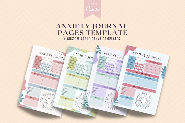 Anxiety Journal Pages Canva Template Anxiety Journal Pages Canva Template