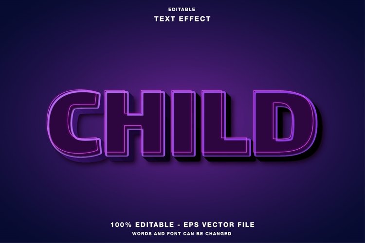 Child - Editable Text Effect