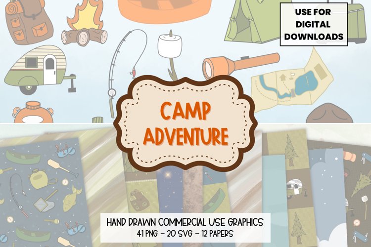 Camping SVG Bundle, Camping Clipart, Camping PNG Bundle