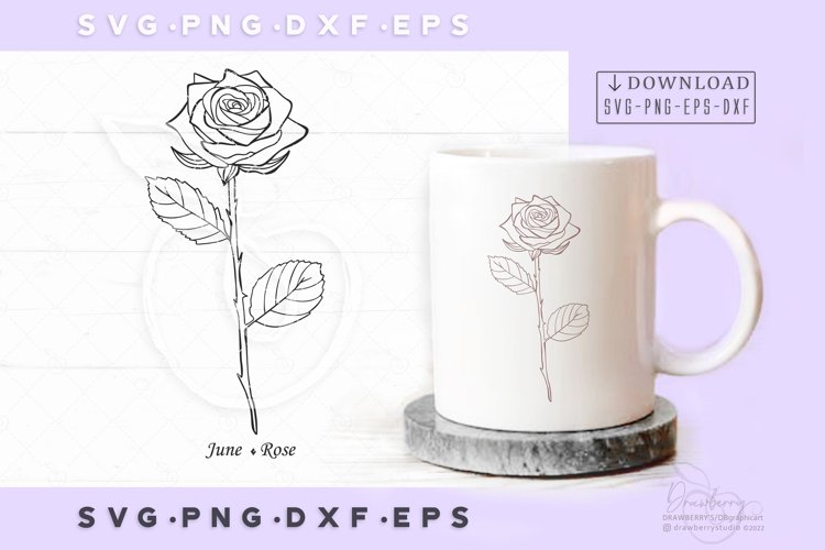 June Birth Month Flower Svg, Png / Rose SV290