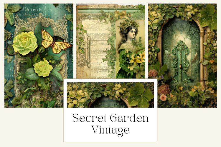 3 Victorian Secret Garden Vintage Junk Journal