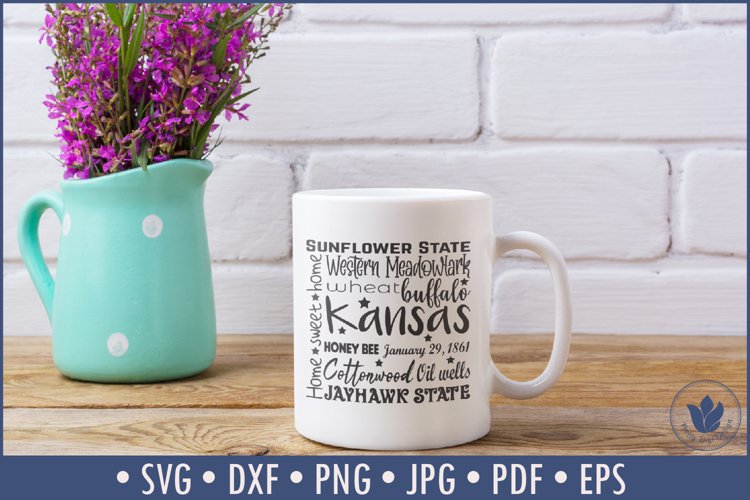 State of Kansas Cut File| Square Typography