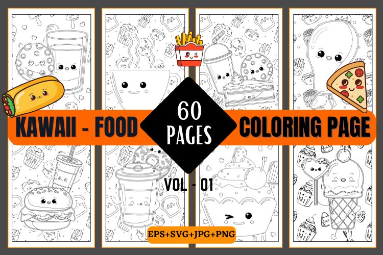 Food Coloring Pages | Design Bundles