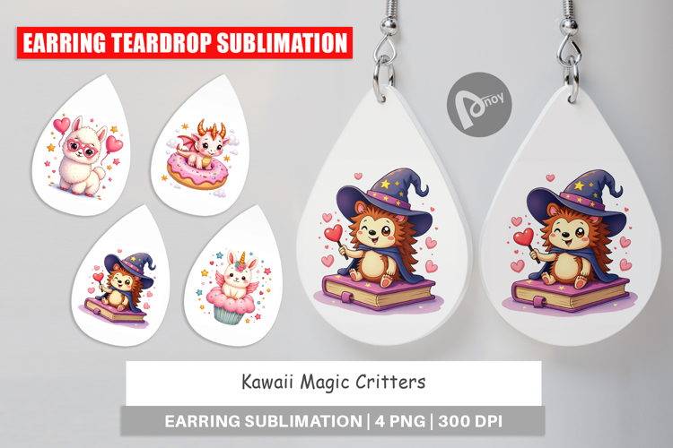 Teardrop earrings sublimation designs bundle