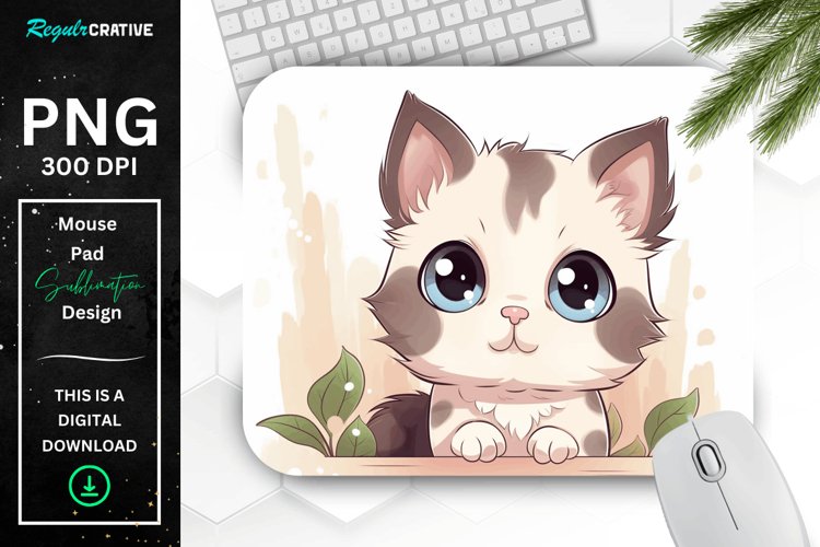 Kawaii Peeking Cat mouse Pad (3092933)