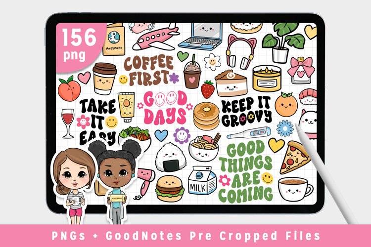 Kawaii Daily Digital Sticker for GoodNotes Planner, Chibi, (2080206 ...