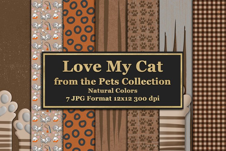 I Love My Cat 2 Pet Scrapbook Paper
