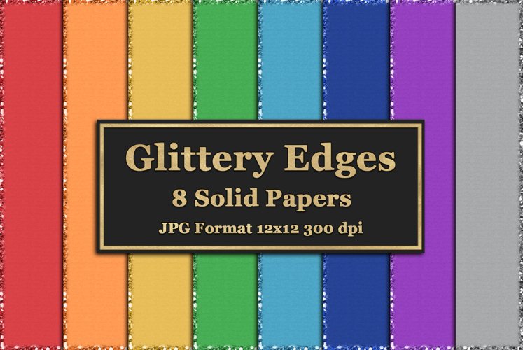 8 Glittery Edged Rainbow Papers