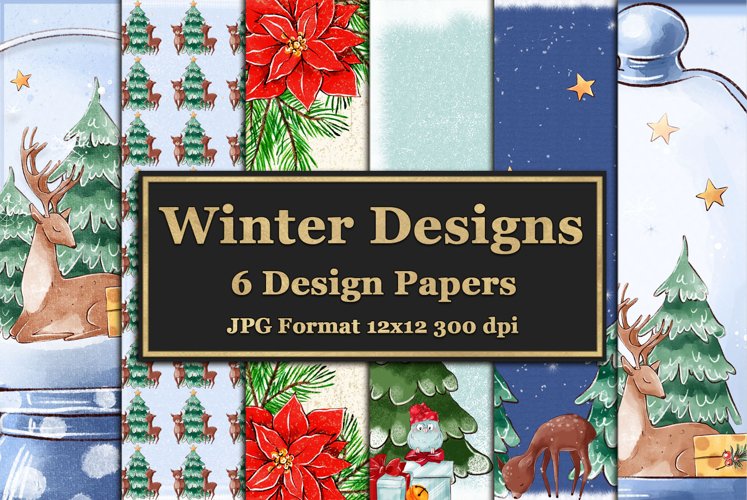 Winter Design Papers for Scrapbooking and Cards
