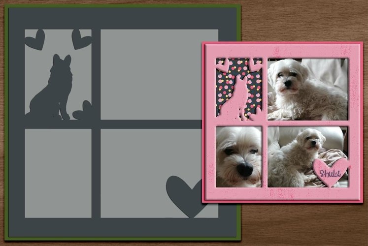 Digital Scrapbooking Dog Template 1