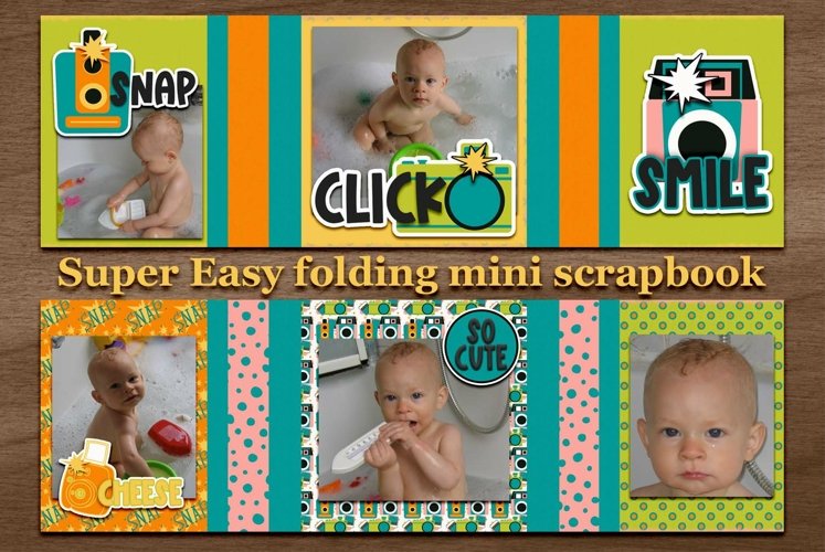 Snap Folding Mini Scrapbook with Cameras